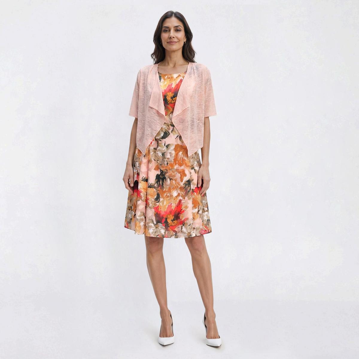 Click here for Womens Perceptions Short Sleeve Abstract Floral Ja... prices